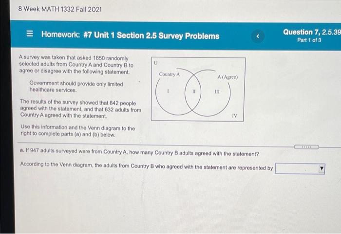 Solved 8 Week MATH 1332 Fall 2021 Homework: #7 Unit 1 | Chegg.com