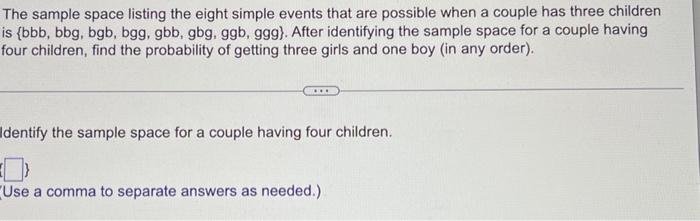 Solved The sample space listing the eight simple events that | Chegg.com