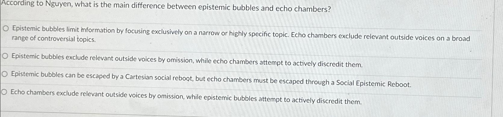 Solved According to Nguyen, what is the main difference | Chegg.com