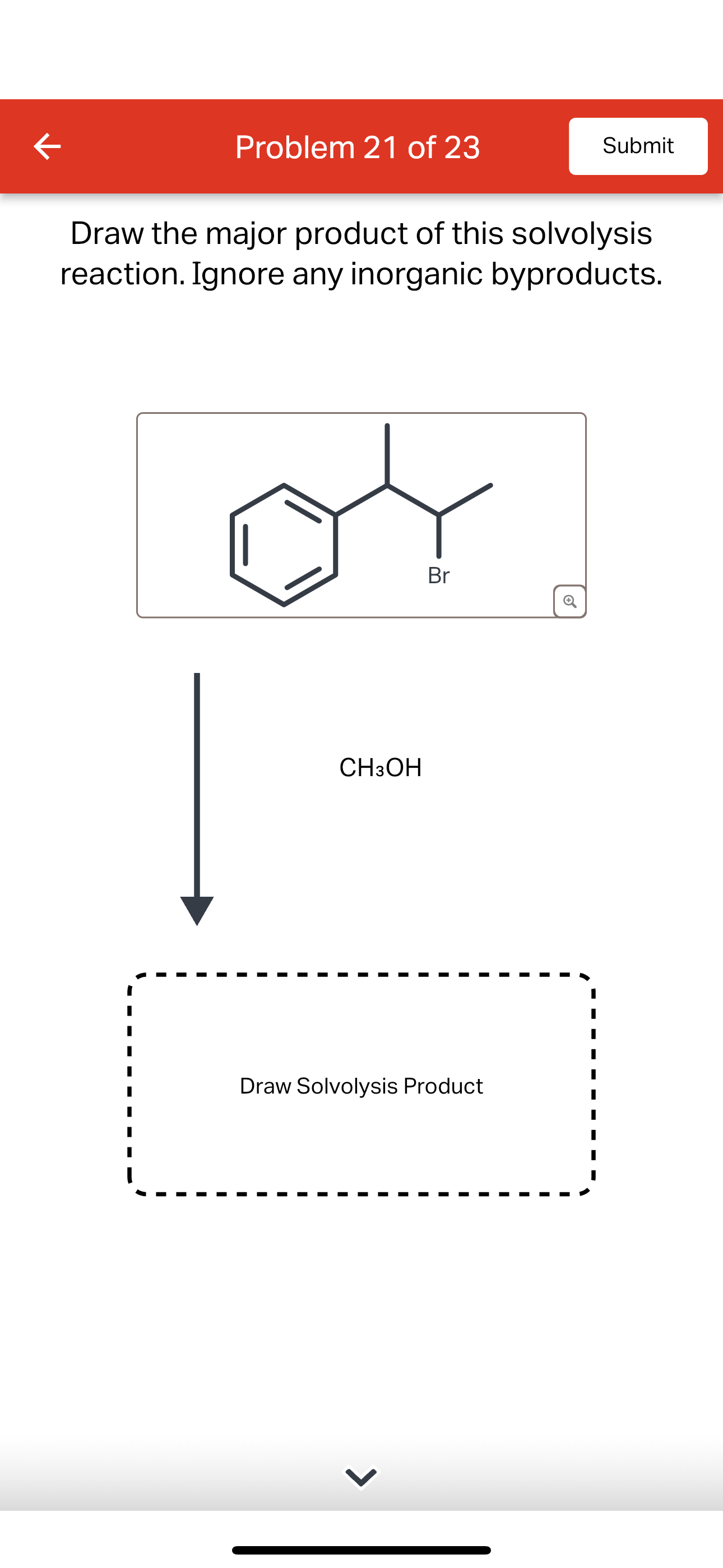Solved Problem 21 ﻿of 23Draw the major product of this | Chegg.com