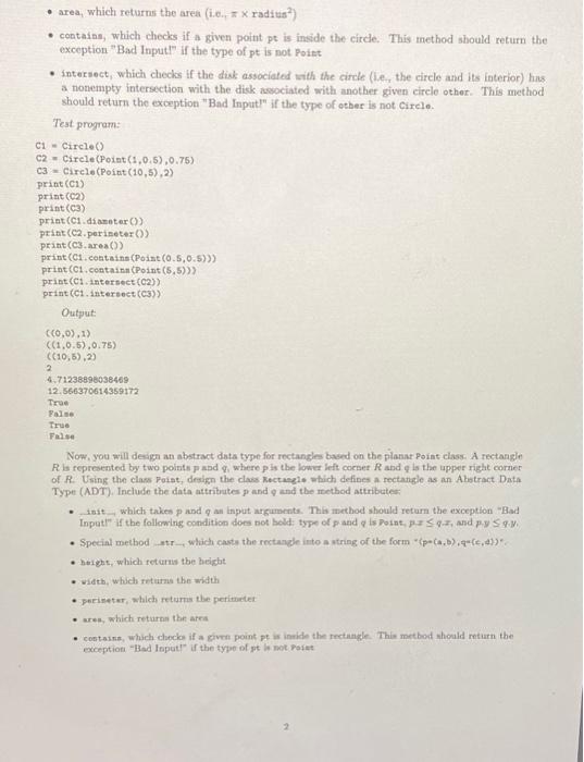 Solved please use python. this chapter is about classes dont | Chegg.com
