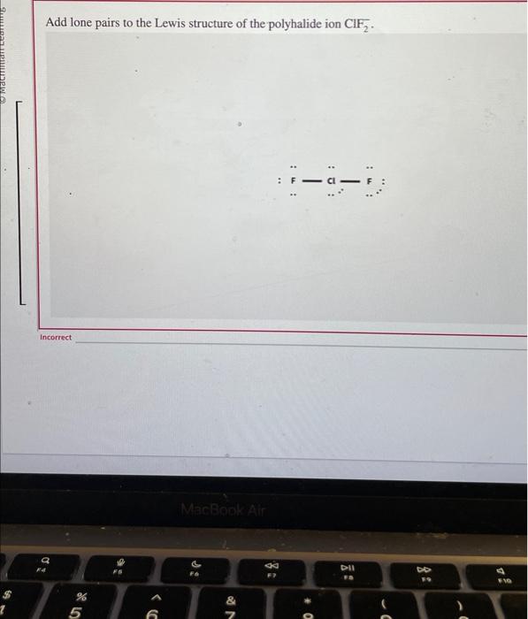 Solved Add lone pairs to the Lewis structure of the | Chegg.com