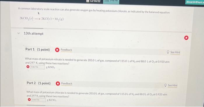 Solved A common laboratory-scale reaction can also generate | Chegg.com