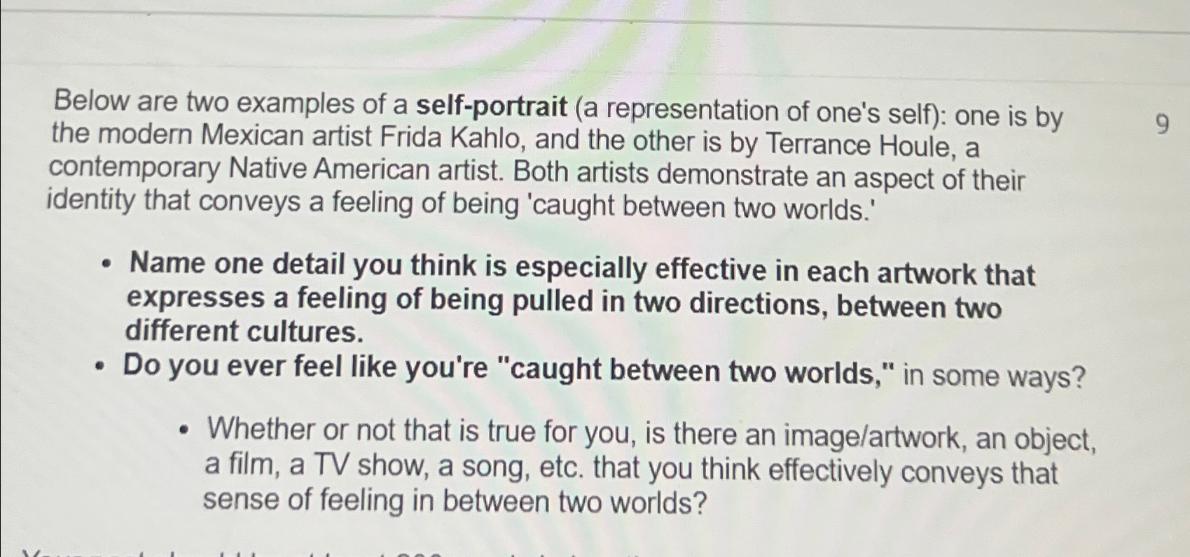 Solved Below are two examples of a self-portrait (a | Chegg.com