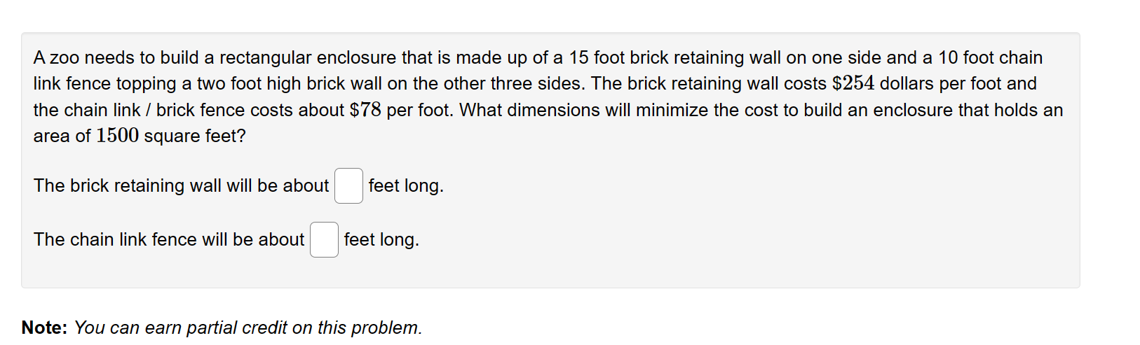 Solved A zoo needs to build a rectangular enclosure that is | Chegg.com