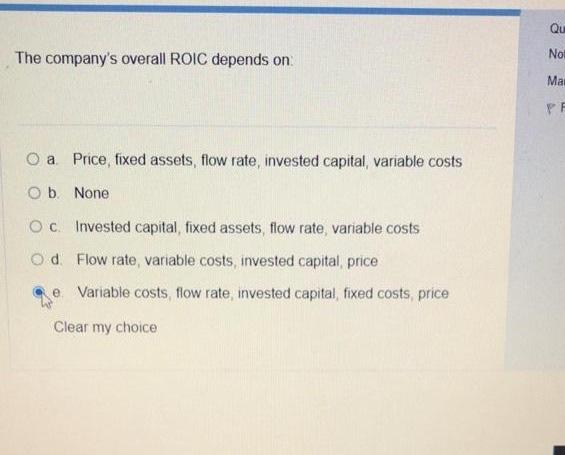 Solved We need to build the ROIC tree in order to O a None | Chegg.com