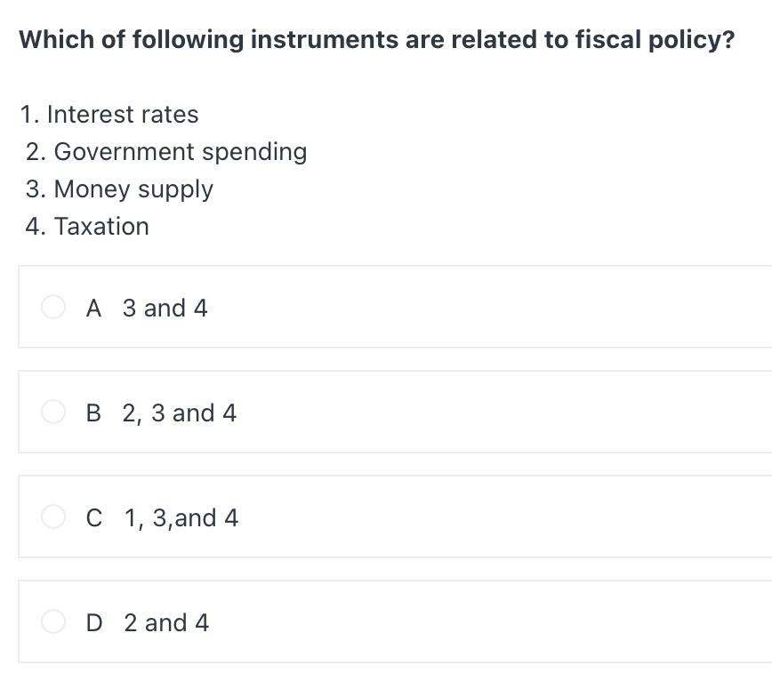Solved Which of following instruments are related to fiscal | Chegg.com