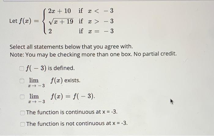 Solved The graph below is the function f(x) Select all | Chegg.com