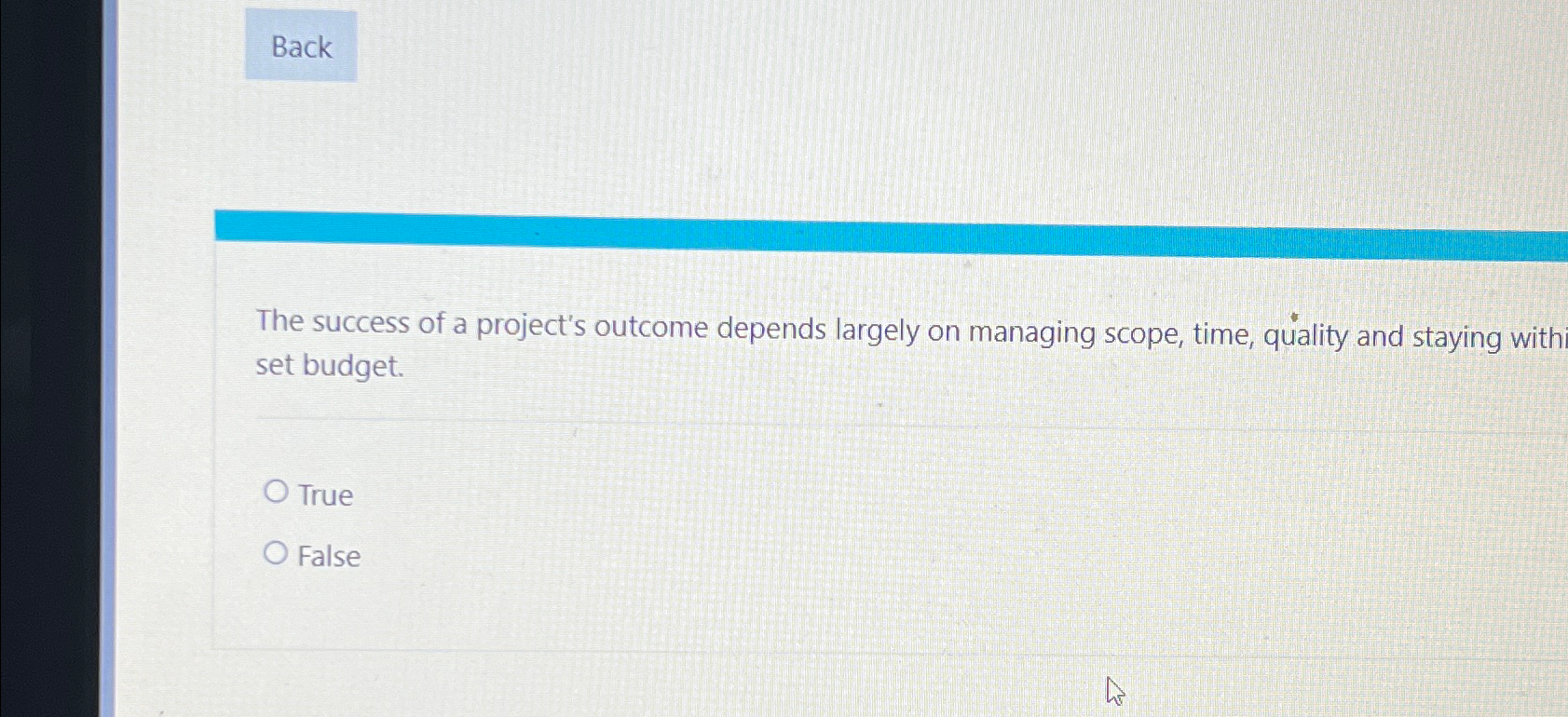 Solved The success of a project's outcome depends largely on | Chegg.com
