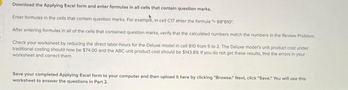Solved Download the Applying Excel form and enter formulas | Chegg.com