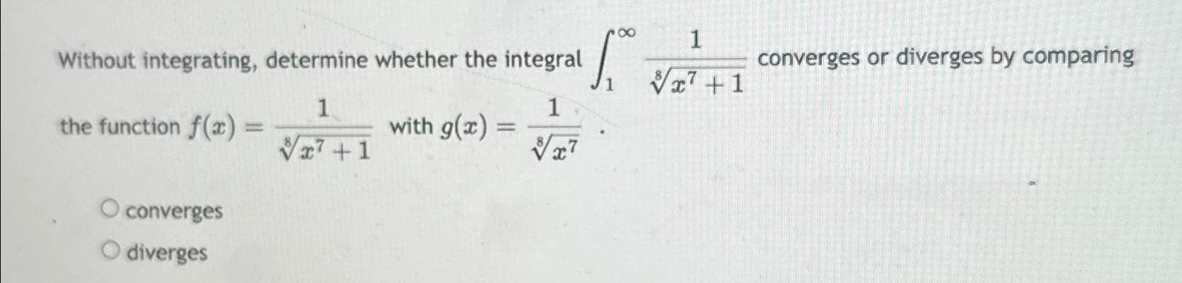 Solved Without integrating, determine whether the integral | Chegg.com