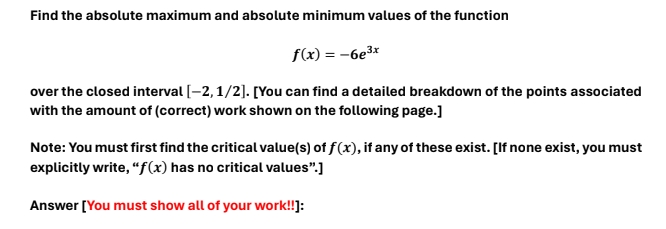 Find the absolute maximum and absolute minimum values | Chegg.com
