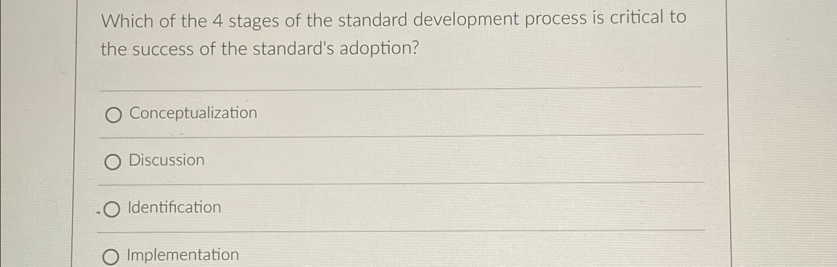 Solved Which of the 4 ﻿stages of the standard development | Chegg.com