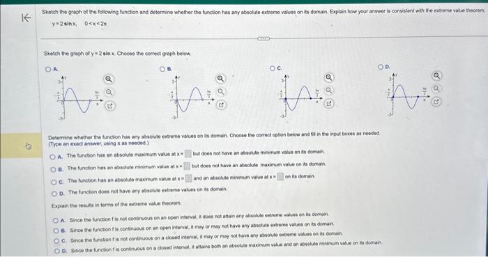 Solved y=2sinx,0 | Chegg.com