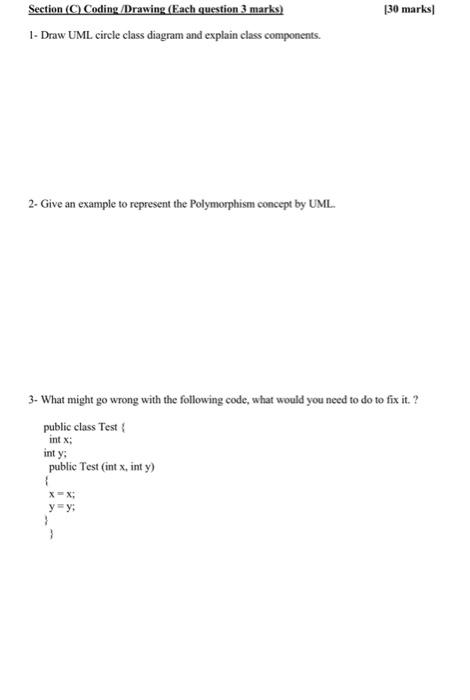 Solved Section C Coding Drawing Each Question 3 Marks 9619