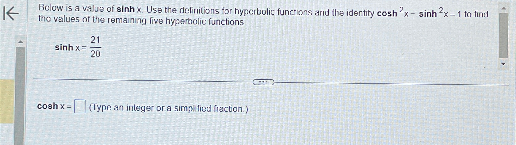 Solved Below is a value of sinhx. ﻿Use the definitions for | Chegg.com