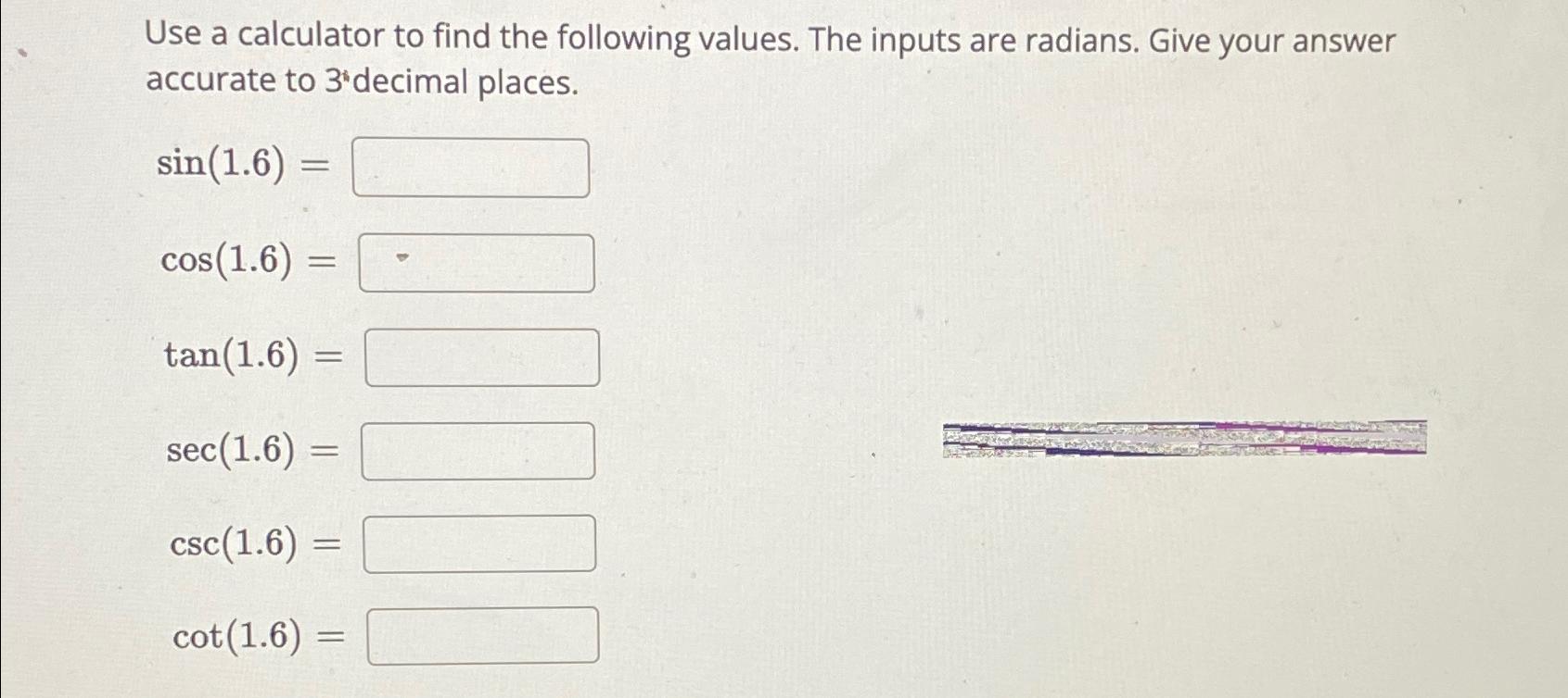 Solved Use a calculator to find the following values. The | Chegg.com