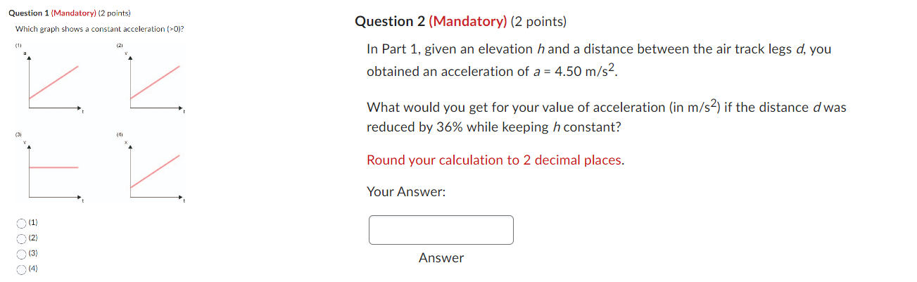Solved Question 2 (Mandatory) (2 ﻿points)In Part 1, ﻿given | Chegg.com