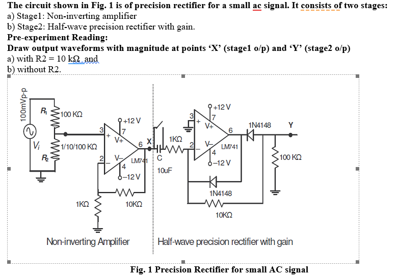 Solved The circuit shown in Fig. 1 ﻿is of precision | Chegg.com