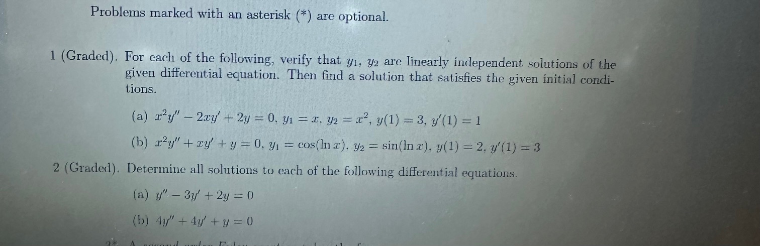 Solved Problems marked with an asterisk (**) ﻿are | Chegg.com