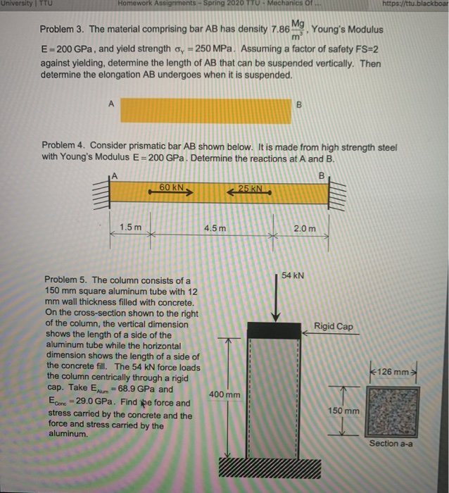Solved University | TTU Homework Assignments - Spring 2020 | Chegg.com