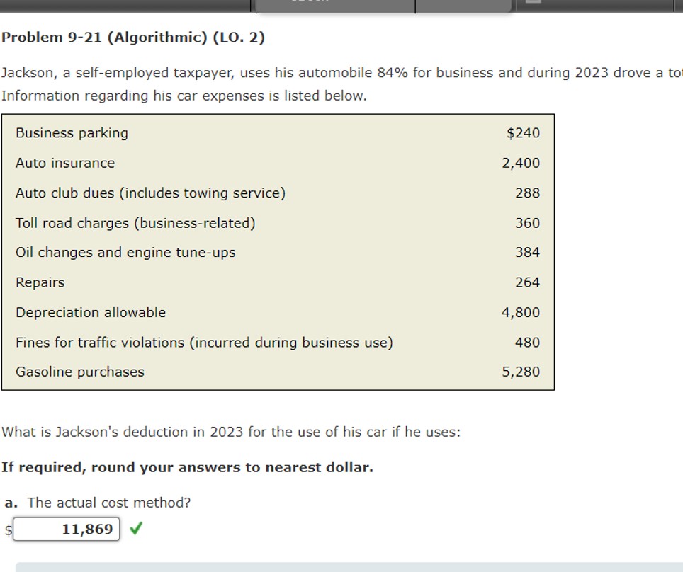 Solved Problem 9-21 (Algorithmic) (LO. 2)Jackson, a | Chegg.com