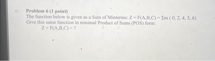 Solved Problem 6 (1 point) The function below is given as a | Chegg.com
