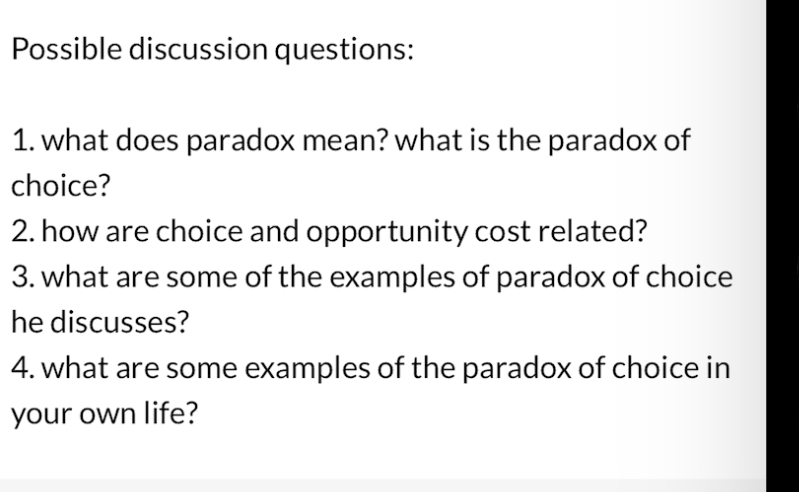 Solved Possible discussion questions:what does paradox mean? | Chegg.com
