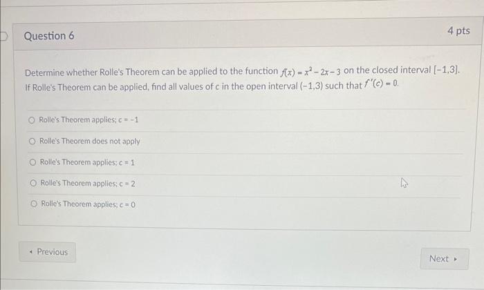 Solved Determine whether Rolle's Theorem can be applied to | Chegg.com