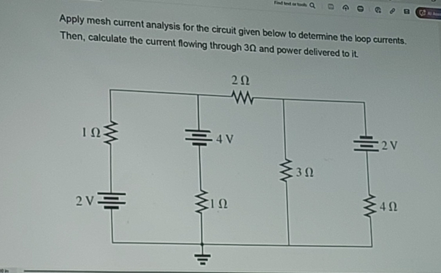 Solved Apply mesh current analysis for the circuit given | Chegg.com