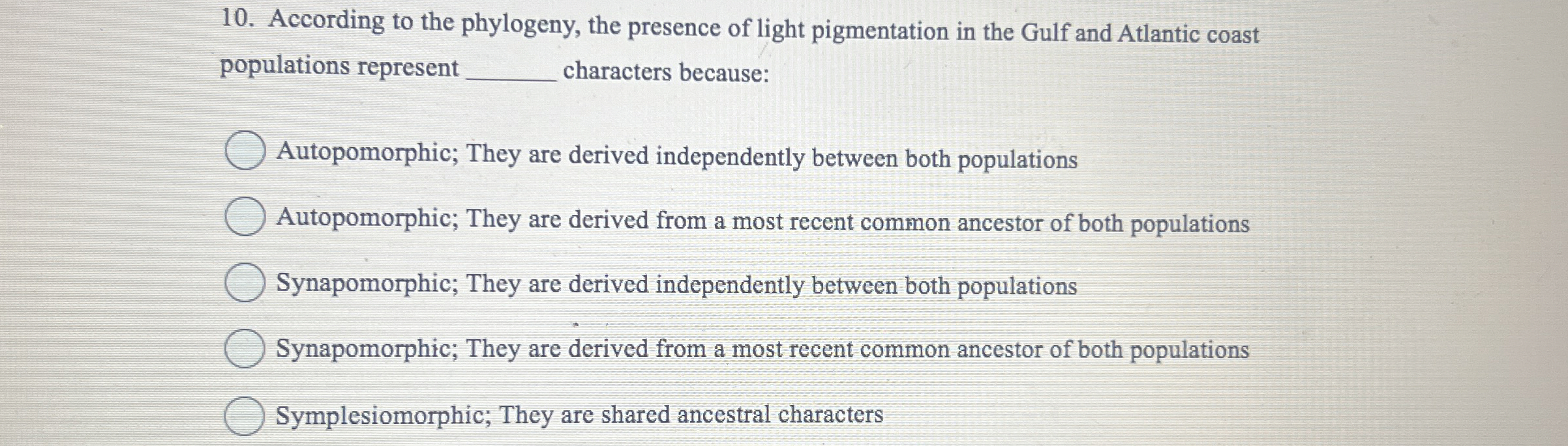 Solved According to the phylogeny, the presence of light | Chegg.com