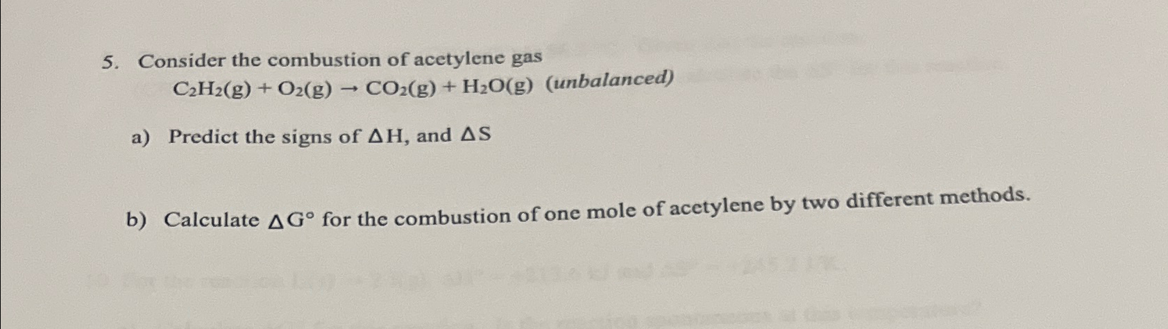 Consider the combustion of acetylene | Chegg.com