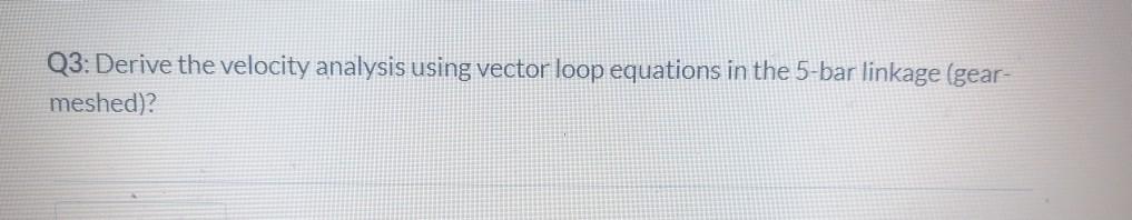 Solved Derive the velocity analysis using vector loop | Chegg.com