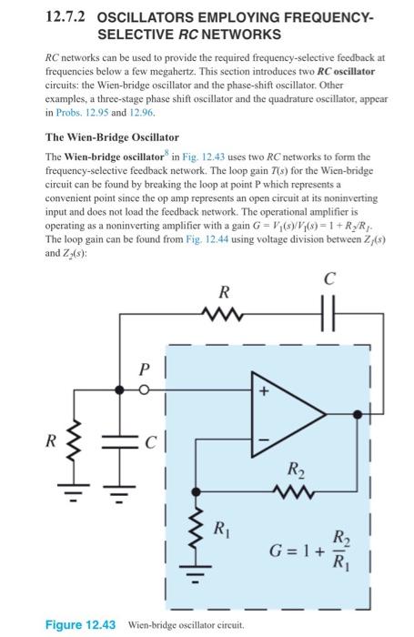 Solved Design Problem 1; Wein-bridge oscillator Figure 1 | Chegg.com