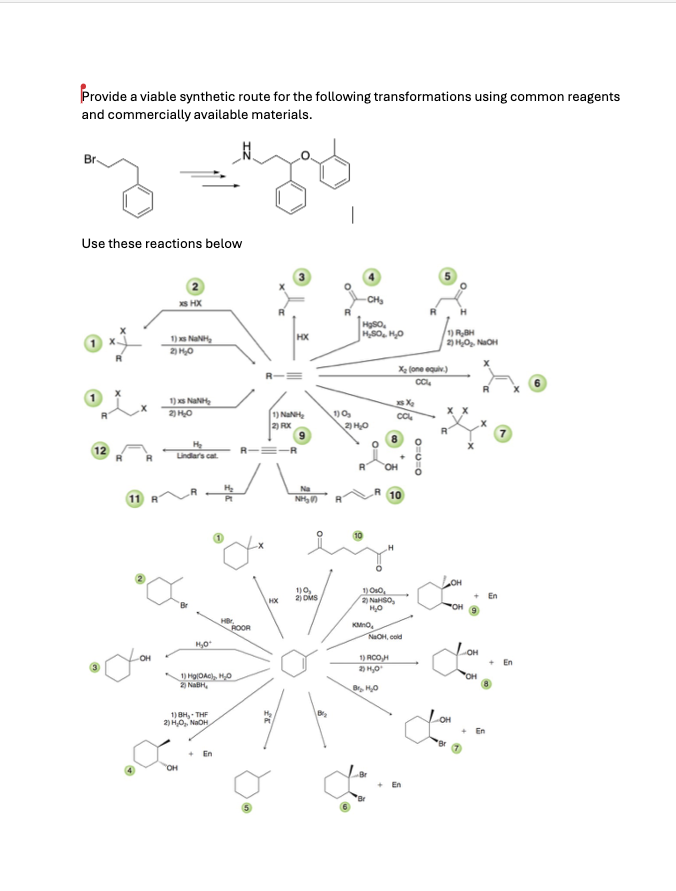 Solved Provide a viable synthetic route for the following | Chegg.com