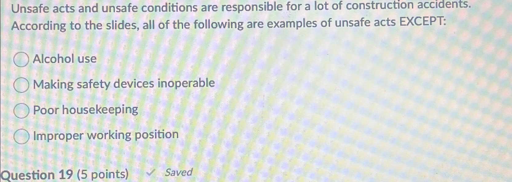 Solved Unsafe acts and unsafe conditions are responsible for | Chegg.com