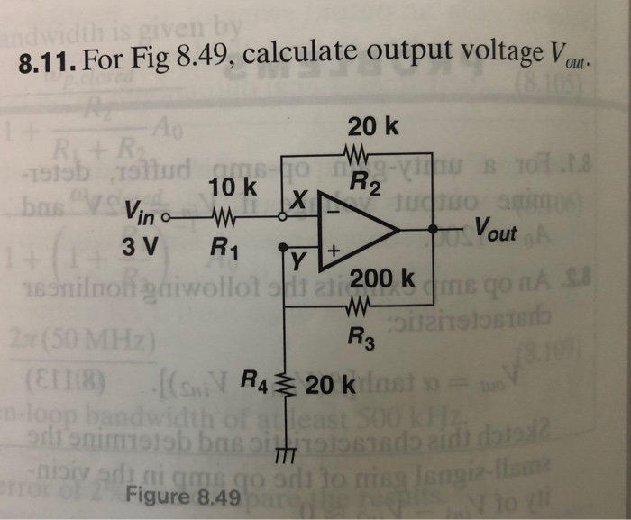 Solved 8.11. For Fig 8.49, calculate output voltage Vout. MY | Chegg.com