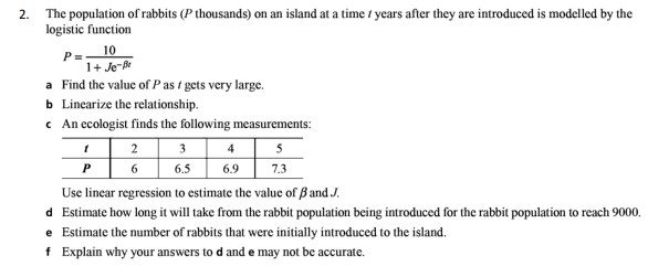 Solved The population of rabbits ( P ﻿thousands) ﻿on an | Chegg.com