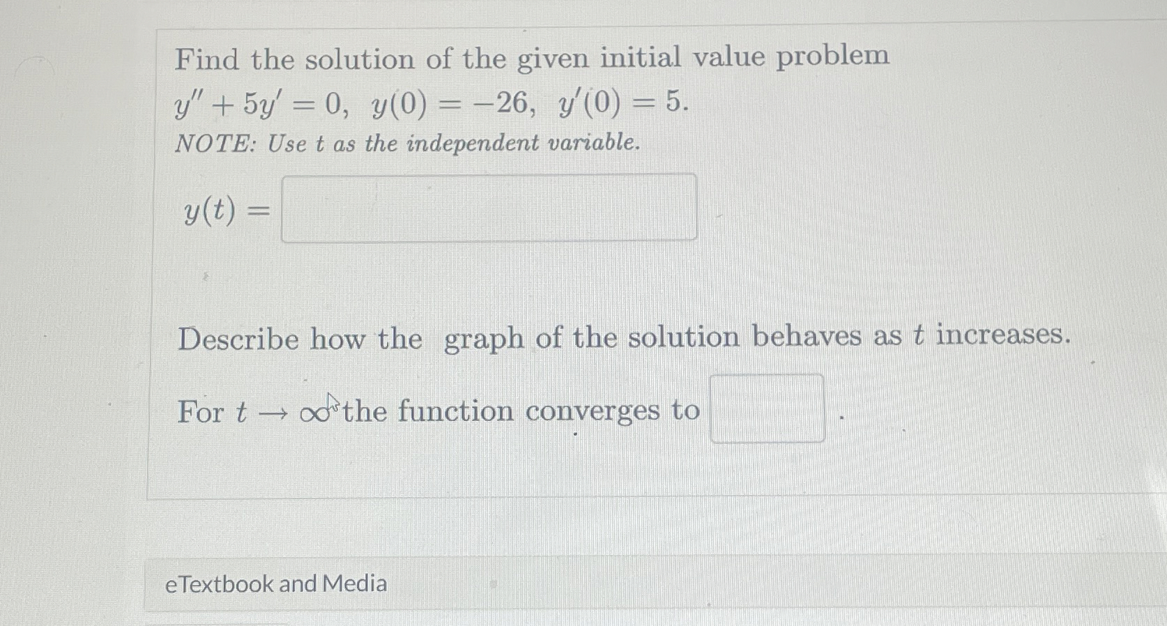 Solved Find The Solution Of The Given Initial Value 