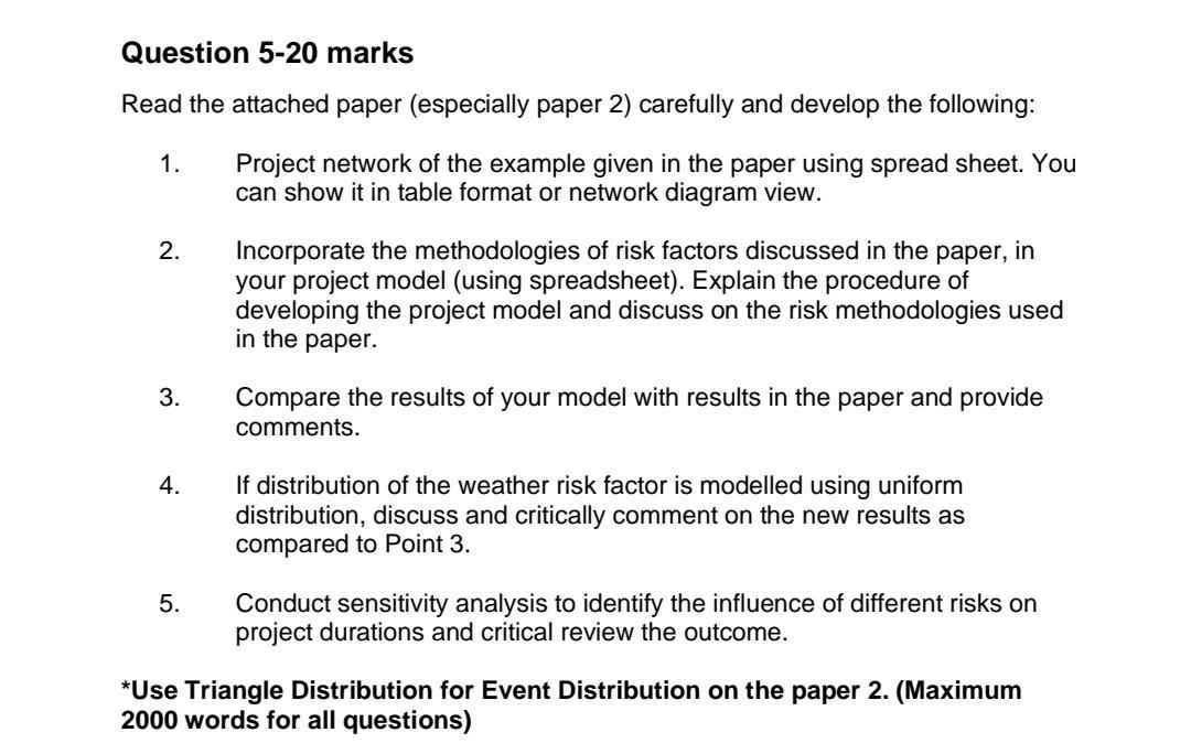 Solved Question 5-20 marks Read the attached paper | Chegg.com