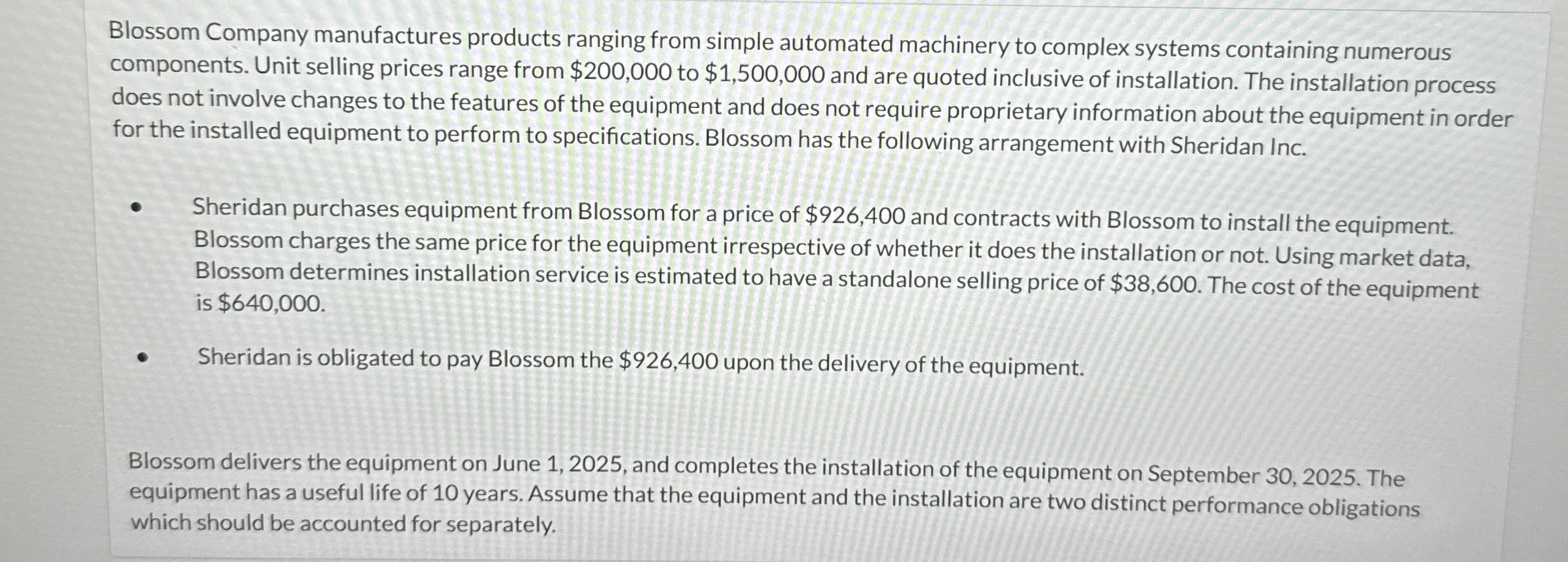 Blossom Company manufactures products ranging from | Chegg.com