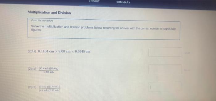 Fion the procedure Solve the multiplication and | Chegg.com