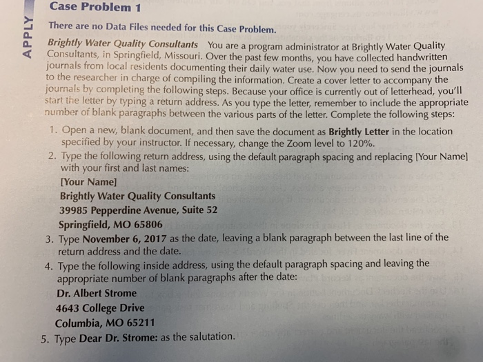 Solved APPLY Case Problem 1 There are no Data Files needed | Chegg.com