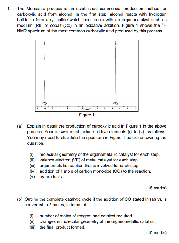 Solved The Monsanto process is an established commercial | Chegg.com