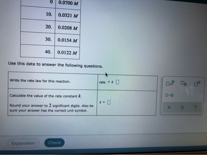 Solved Deducing a rate law from the change in concentration | Chegg.com