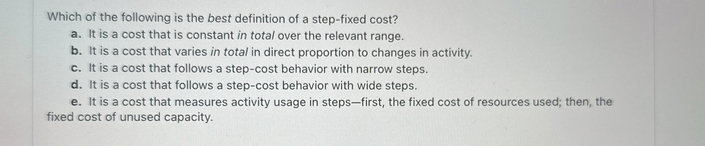 Solved Which of the following is the best definition of a | Chegg.com