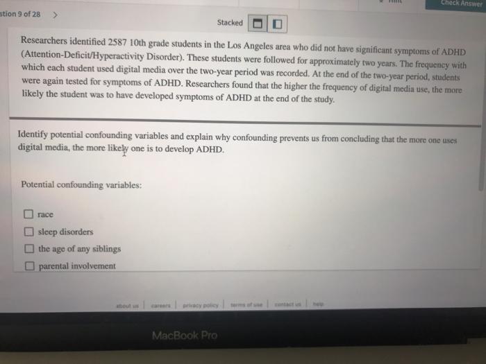 Solved Question 9 of 28 > . D Side-by-Side Identify | Chegg.com