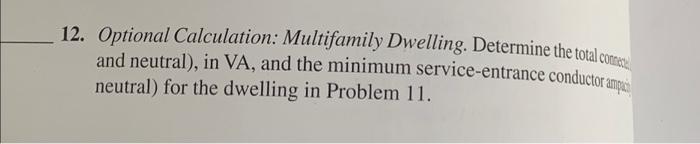12. Optional Calculation: Multifamily Dwelling. | Chegg.com