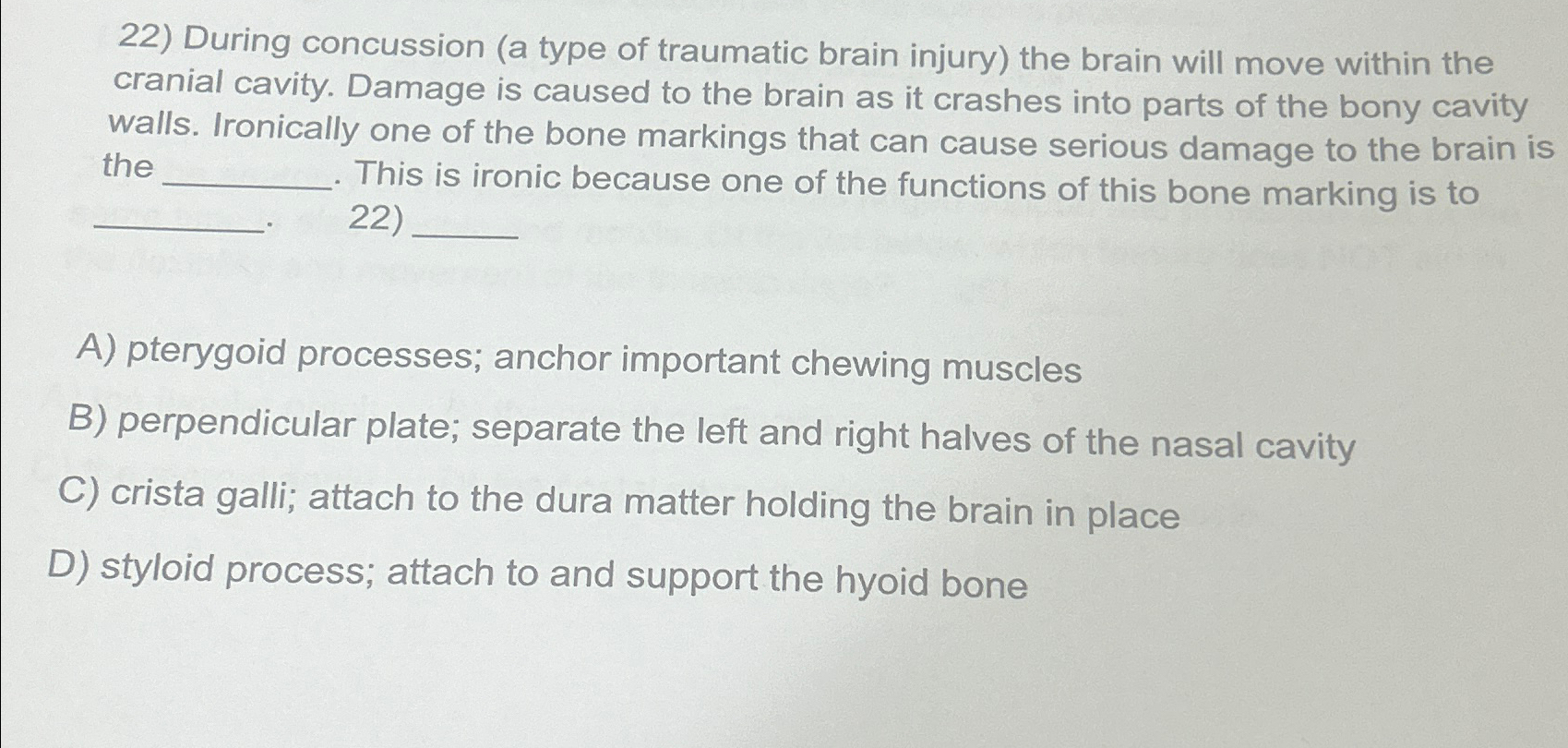 Solved During concussion (a type of traumatic brain injury) | Chegg.com