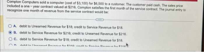 Solved Compton Computers sold a computer (cost of $3,100 ) | Chegg.com